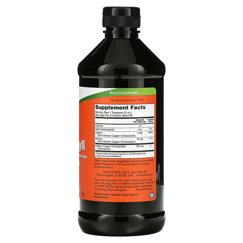 NOW Liquid Chlorophyll Mint - 473 ml - MyBilok
