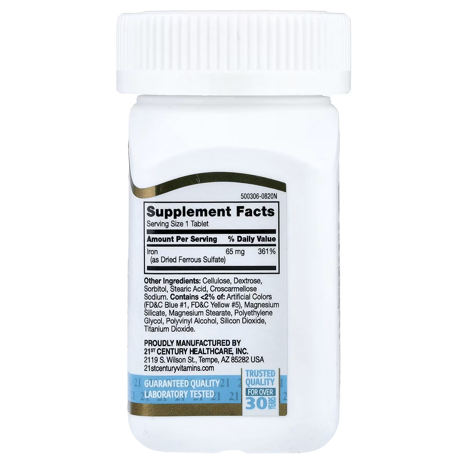 Ferrous Sulfate 65 mg - 120 tablets - MyBilok