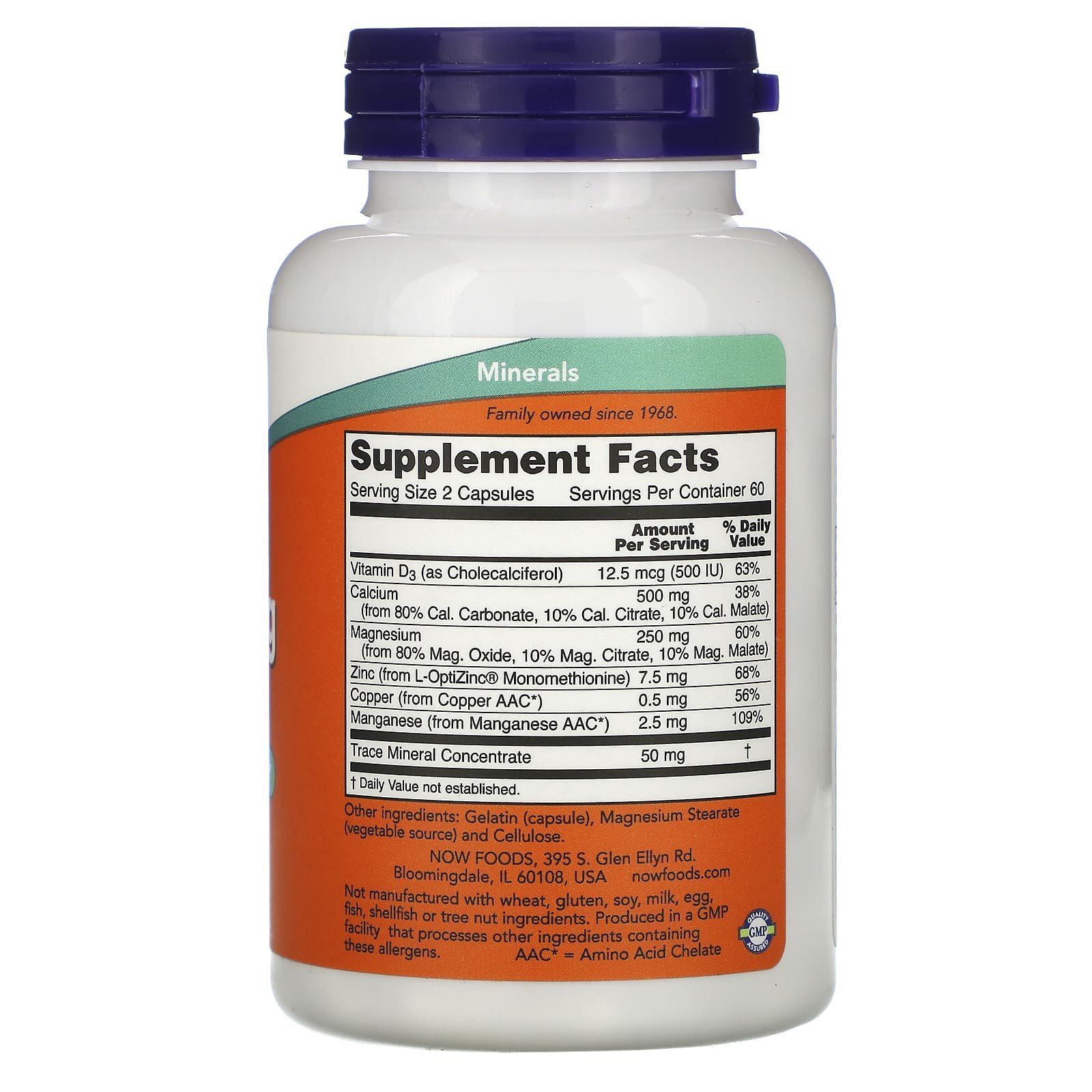 NOW Calcium & Magnesium Complex for Bone Health - 120 сapsules - MyBilok