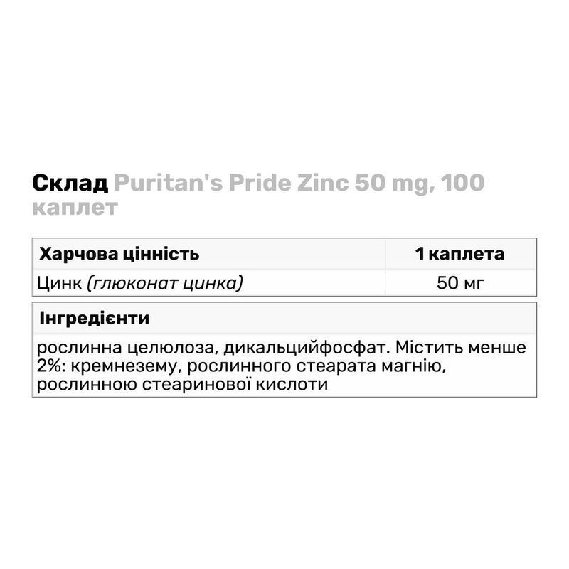 Zinc Gluconate Zinc 50 mg - 100 tab - MyBilok
