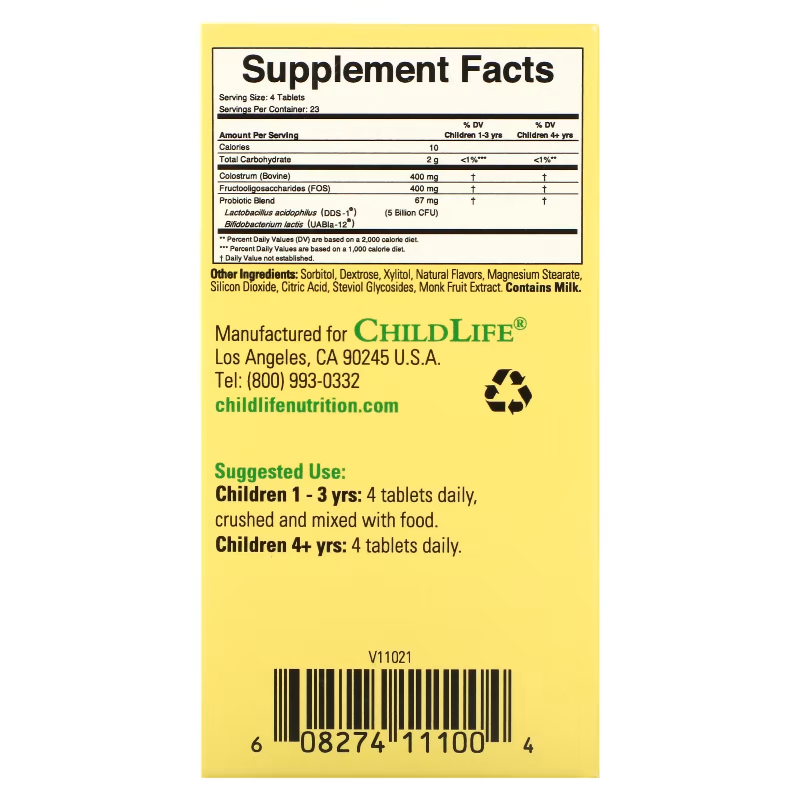 Probiotics with Colostrum - 90 chewable tablets. - MyBilok